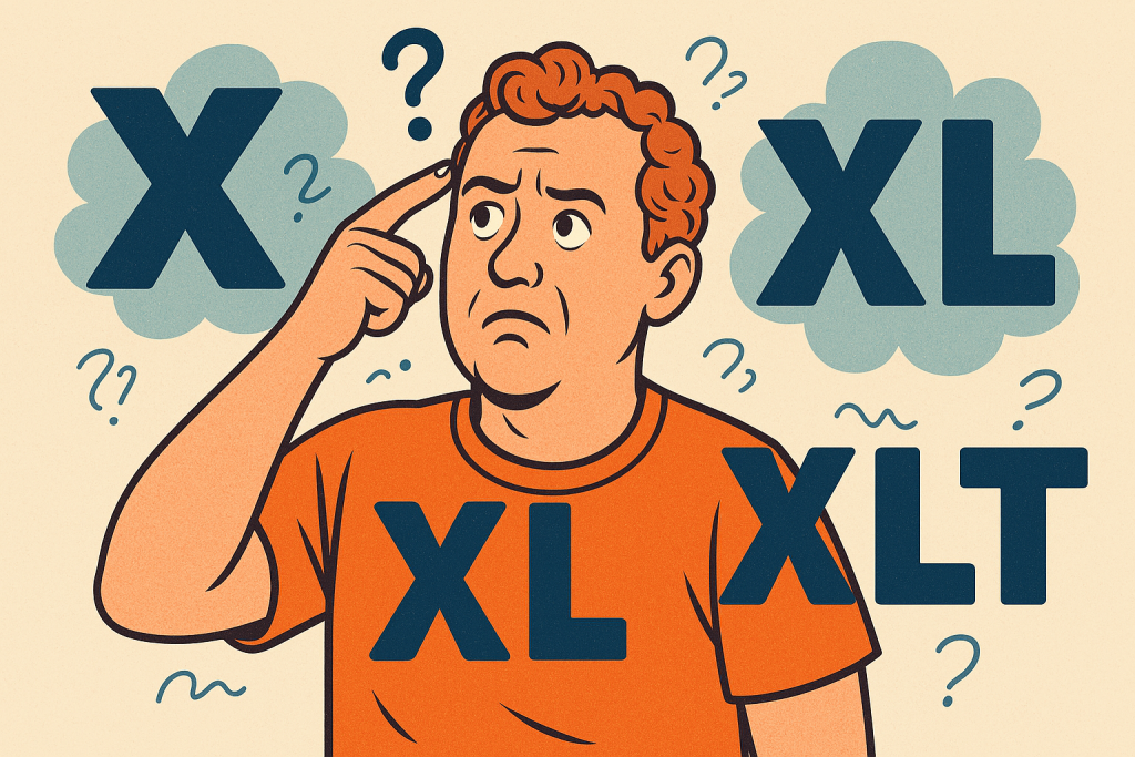 Big and Tall Sizing Guide: X vs XL, XLT Jerseys S–6X, XT–5XT