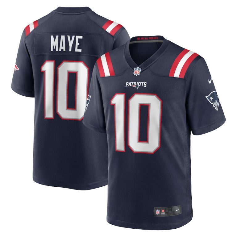 Drake Maye Patriots Jersey by Nike – Sizes S to 5XL | Big & Tall